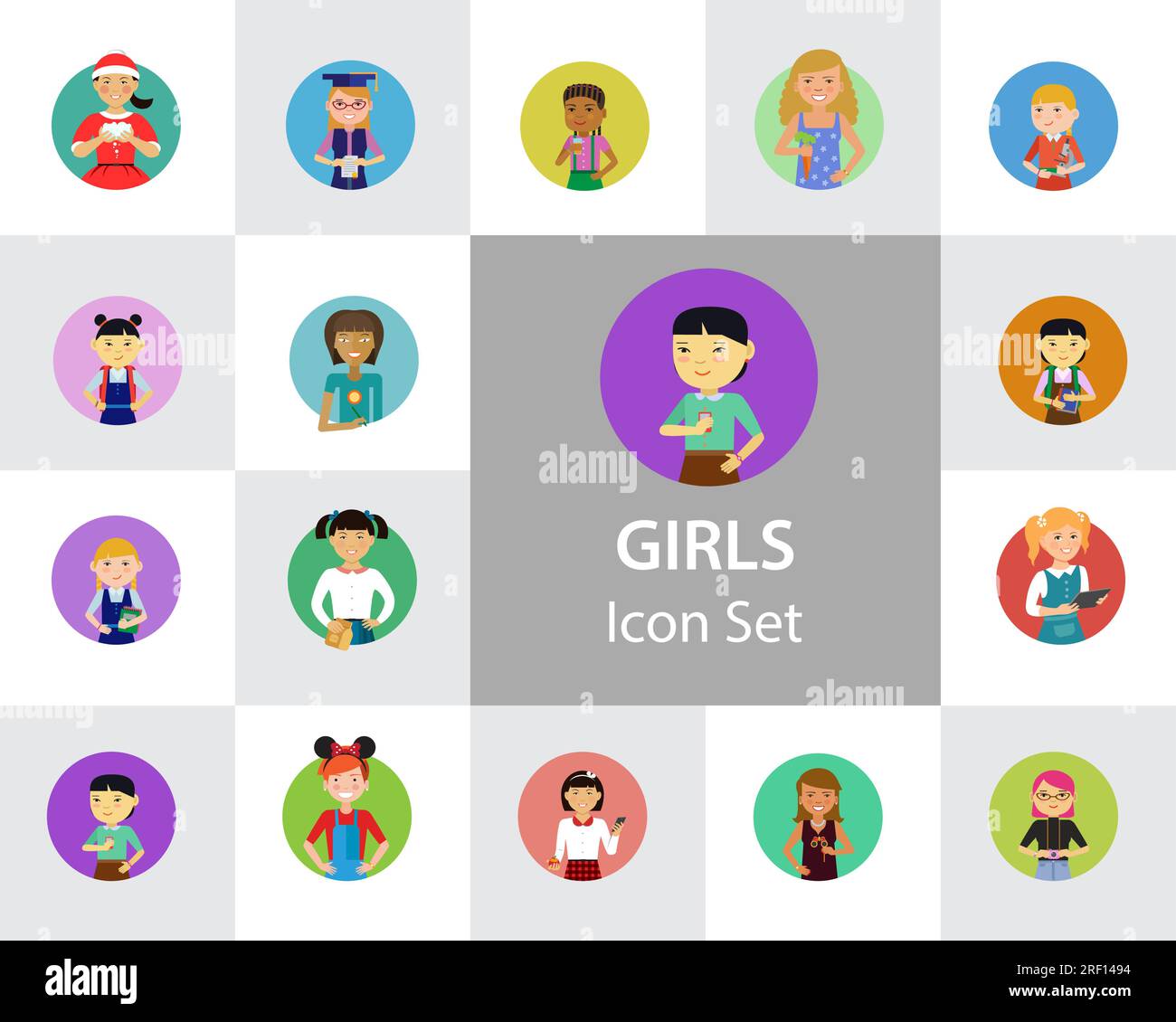 Schoolgirl smiling at camera Stock Vector Images - Alamy