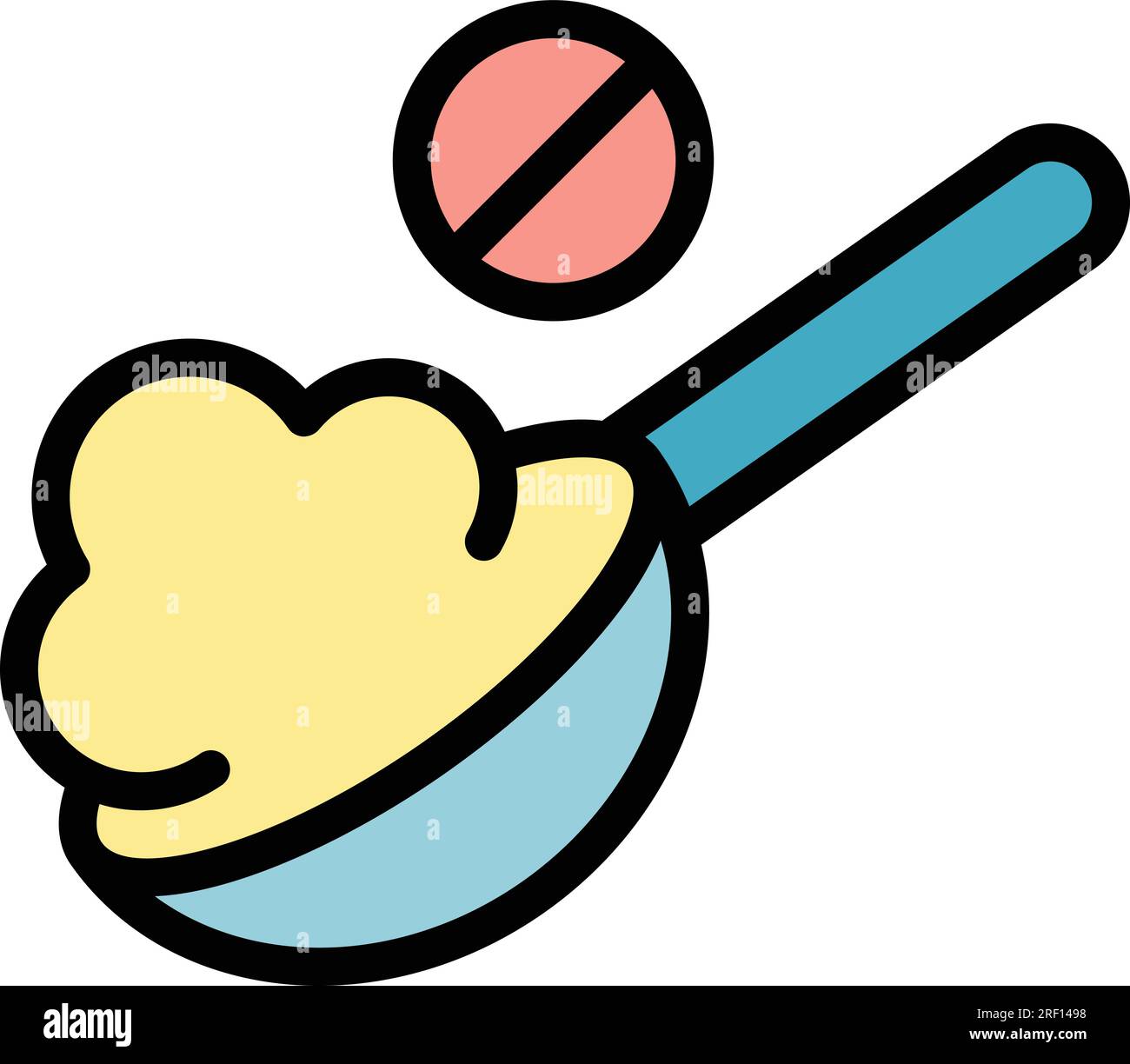 Gluten free spoon icon outline vector. Food grain. Organic wheat color ...