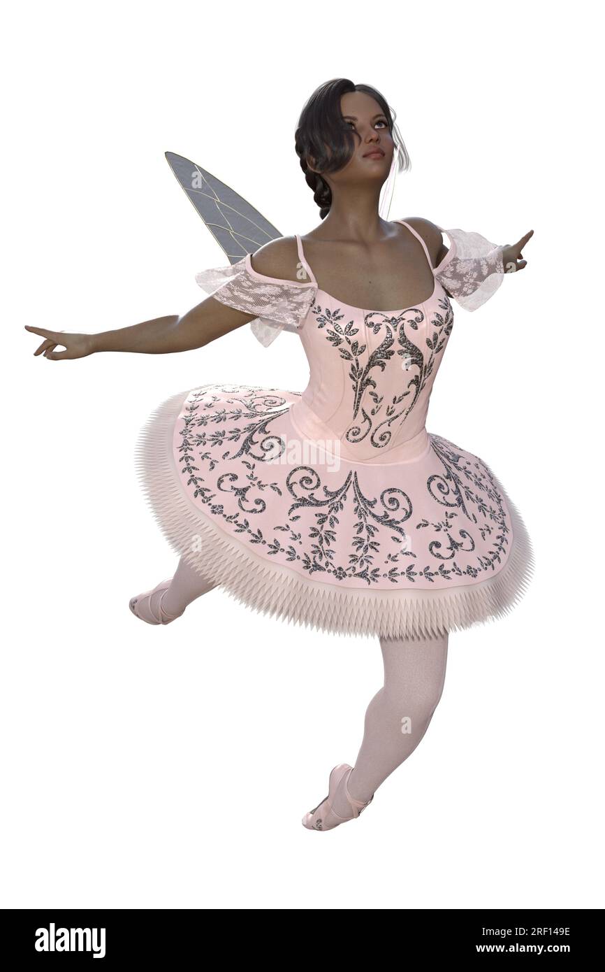 Ballerina Fairy isolated on white, 3d render Stock Photo - Alamy