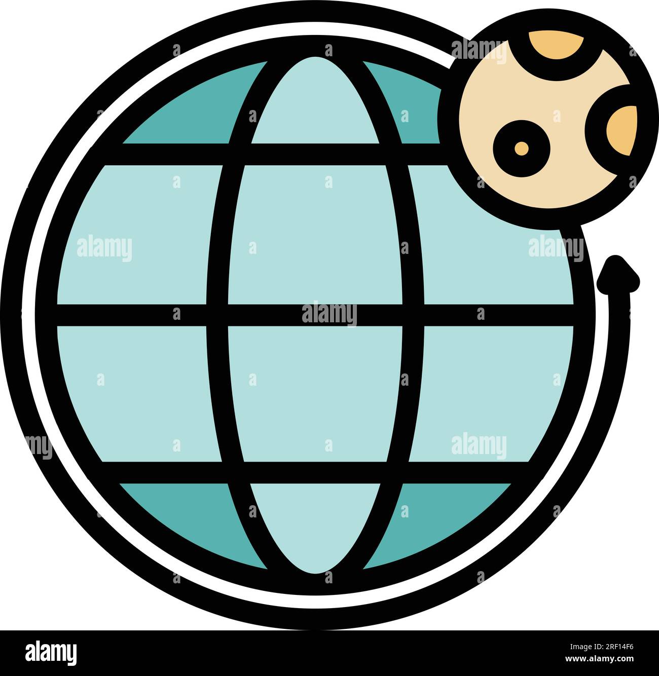 Country time zone icon outline vector. World map. Local hour color flat ...