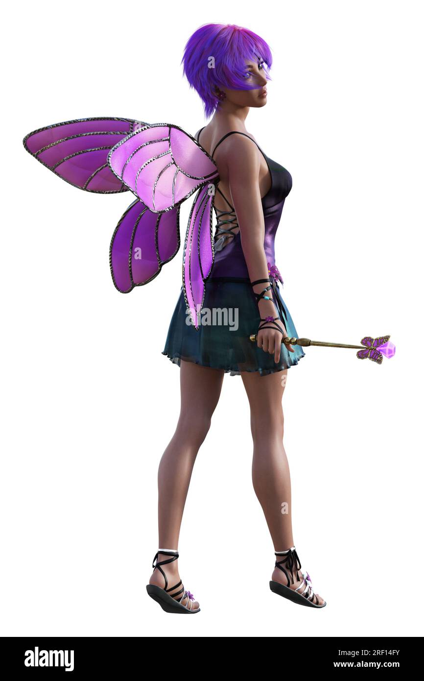Beautiful Pixie isolated on white, 3d render Stock Photo - Alamy