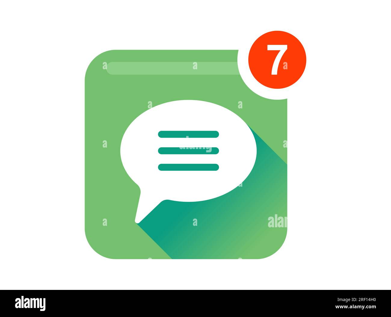 phone icon. new message notification. flat vector illustration Stock ...