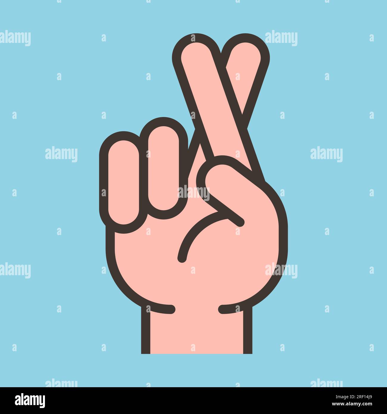 Hand crossed fingers icon cartoon Stock Vector Images - Alamy