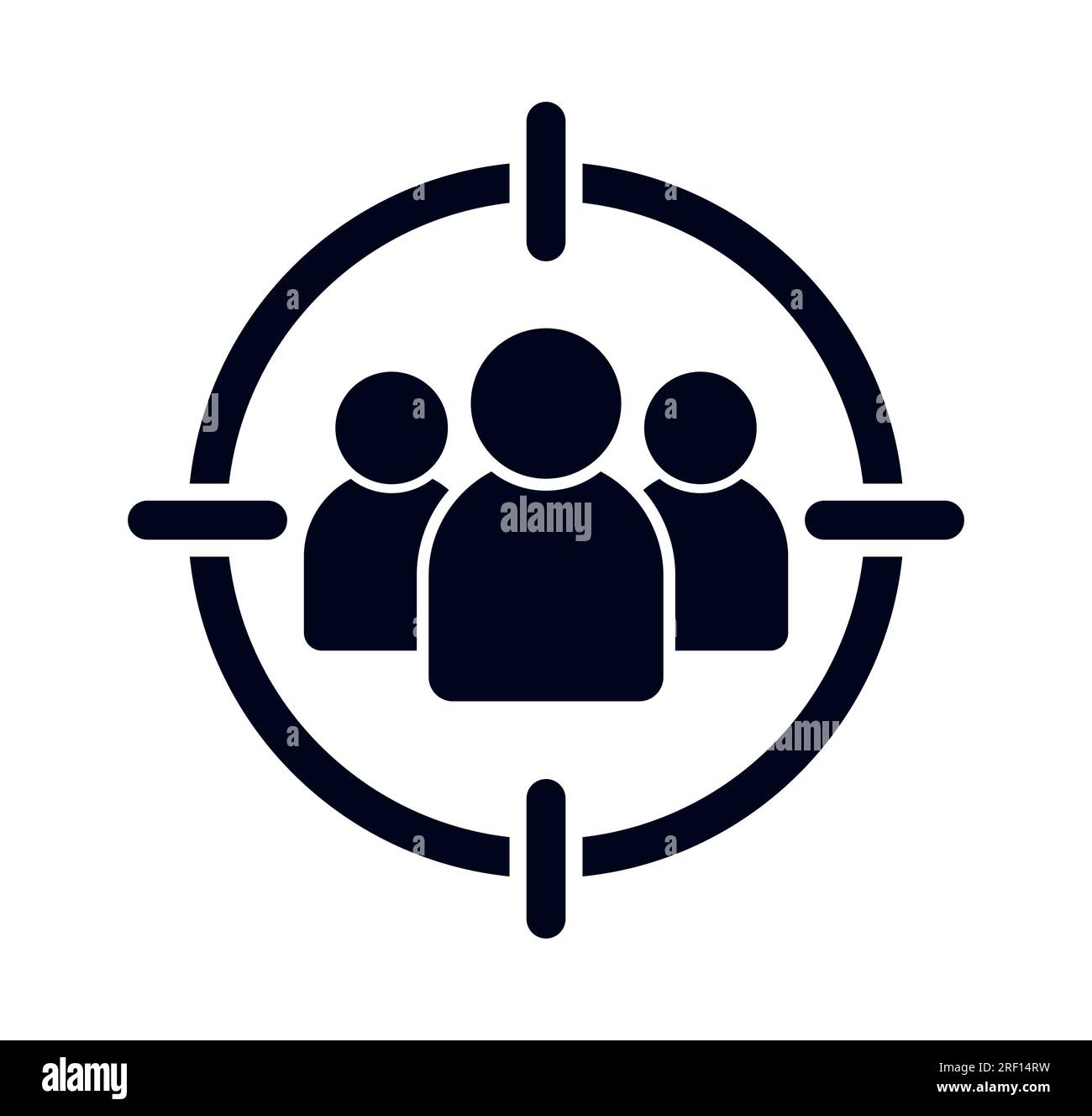 Crosshair and person symbol for headhunting targeting and recruitment ...