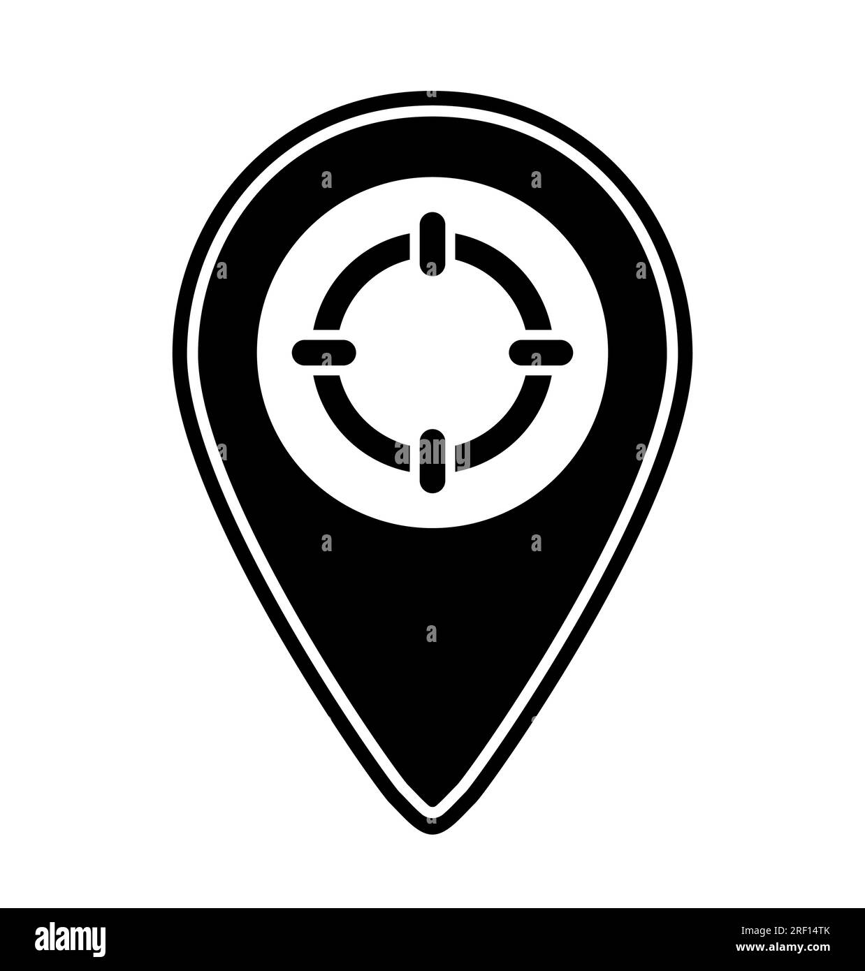 Map pin and position mark with crosshair for map and route navigation ...