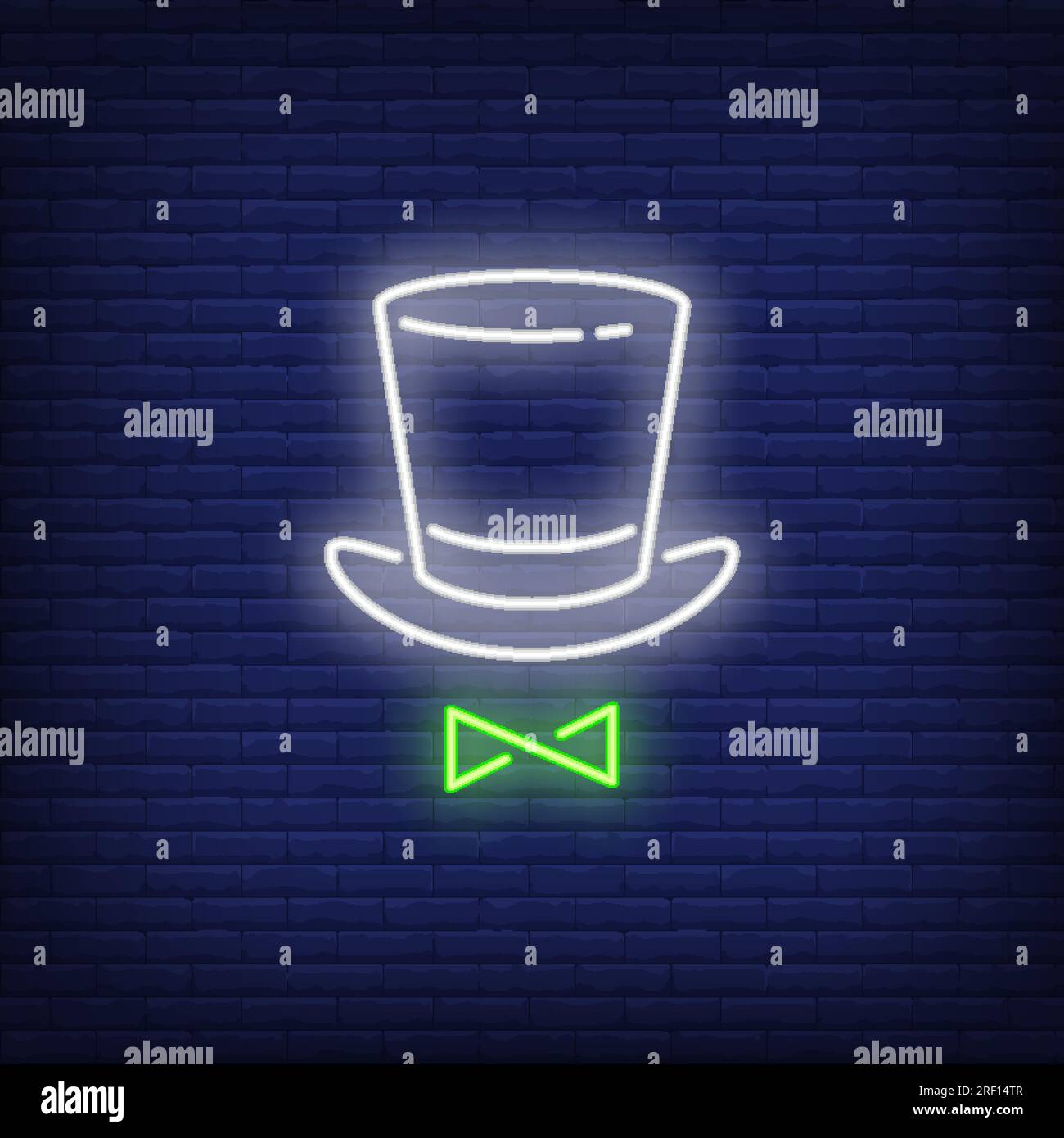 Top hat and bow tie neon sign Stock Vector Image & Art - Alamy