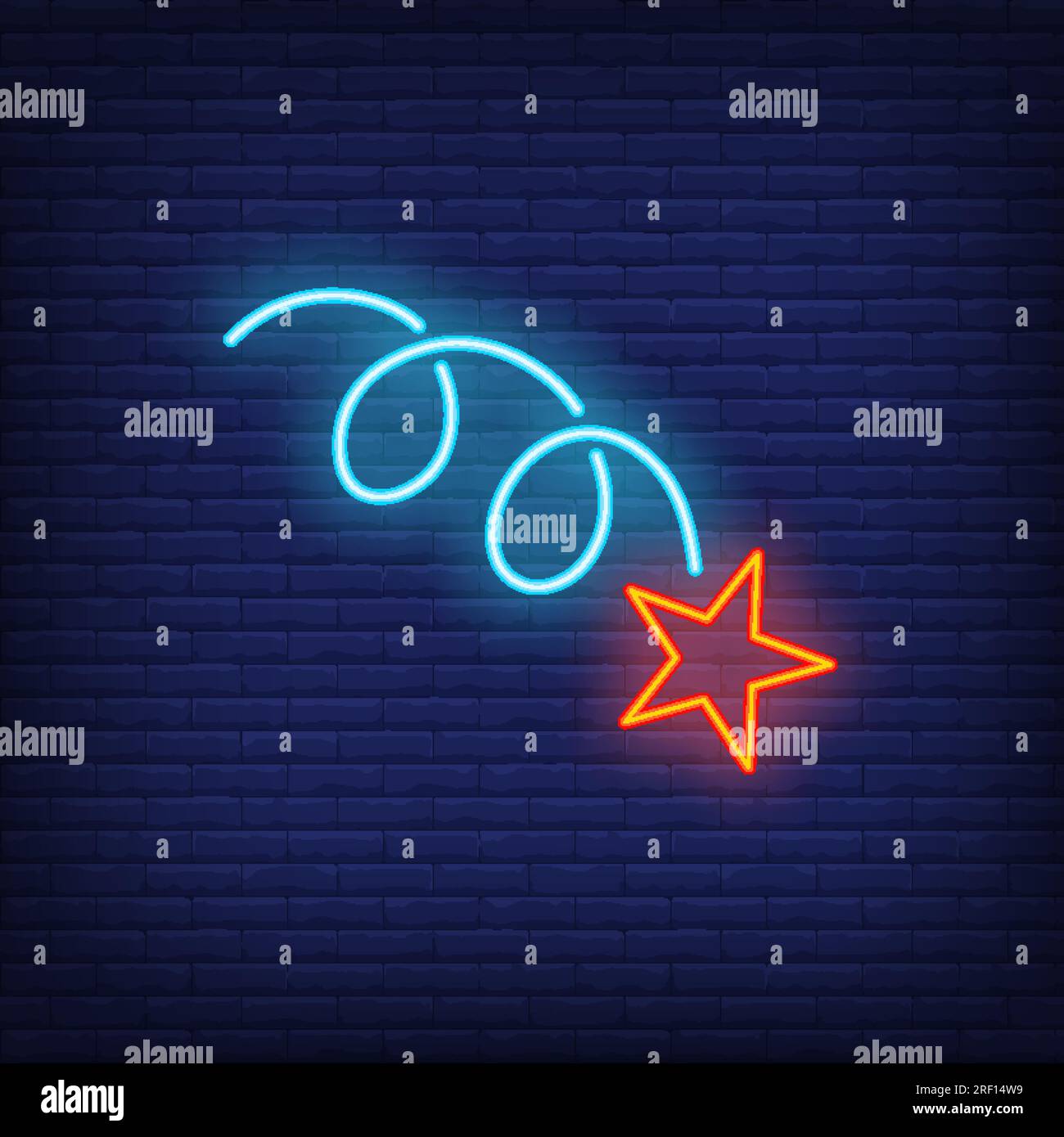 Flying red star neon sign Stock Vector Image & Art - Alamy