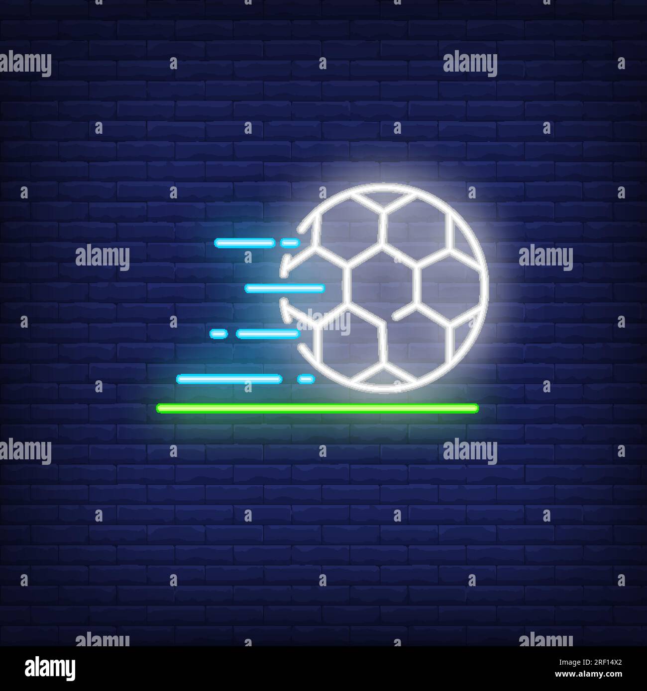 Football rolling on field grass neon sign Stock Vector Image & Art - Alamy