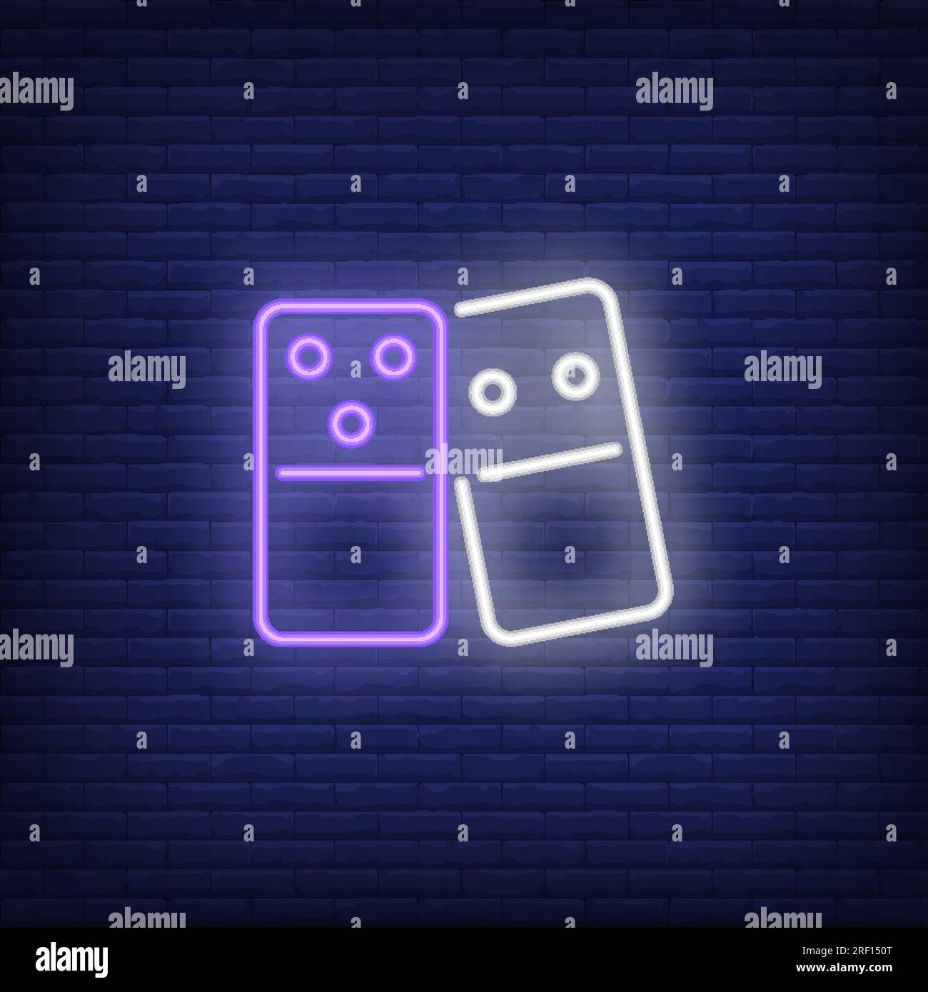 Two dominoes tiles neon sign Stock Vector Image & Art - Alamy