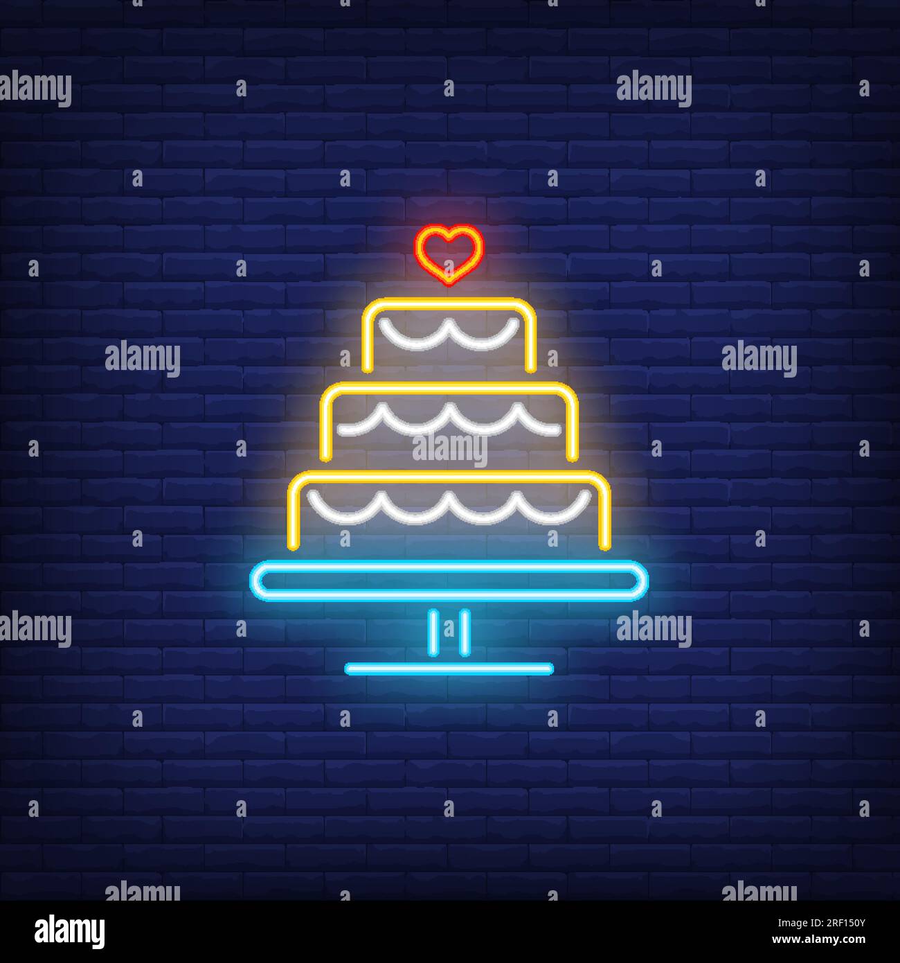 Wedding cake neon sign Stock Vector Image & Art - Alamy
