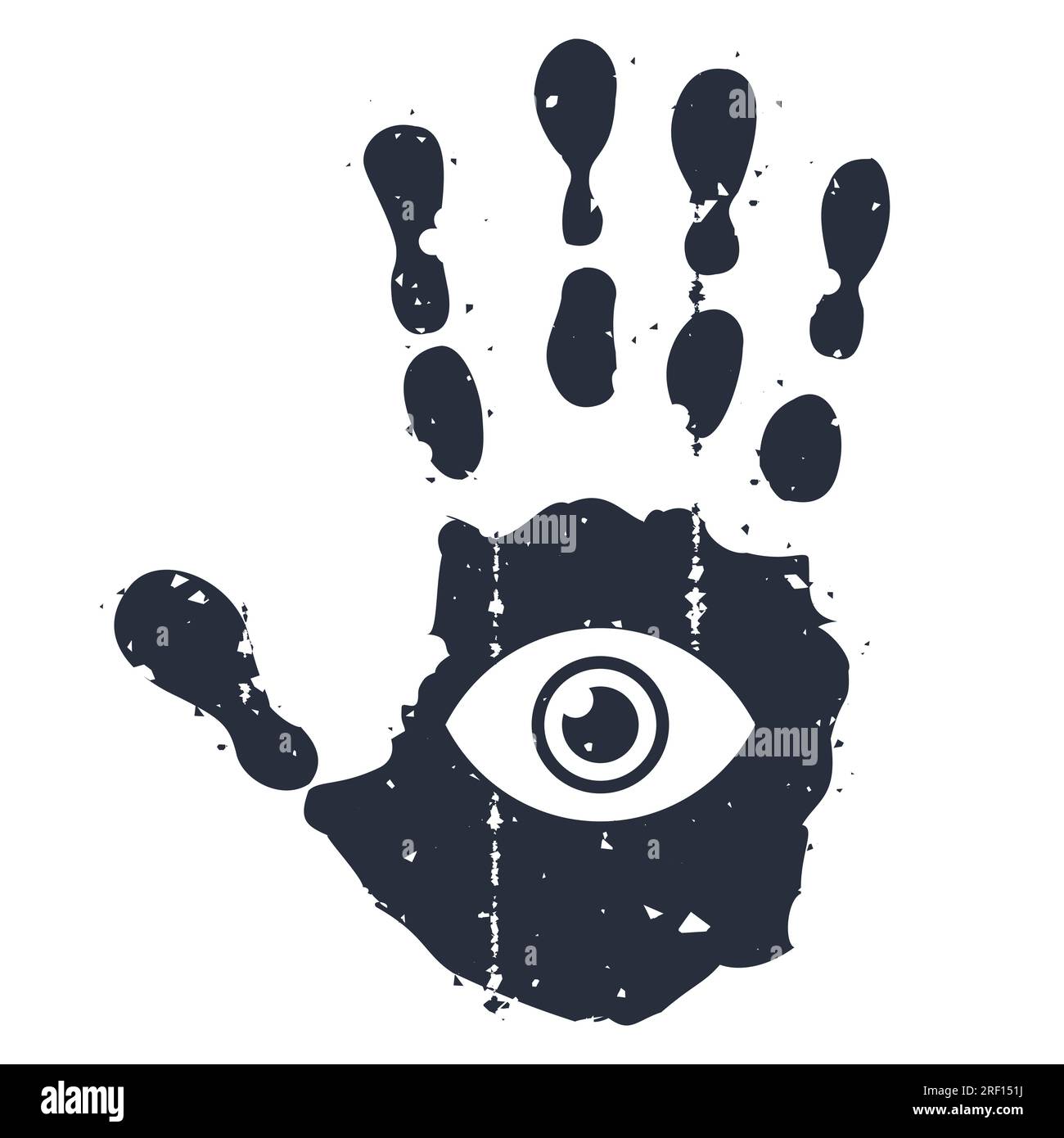 handprint with an eye. clairvoyance. divination by hand. flat vector ...