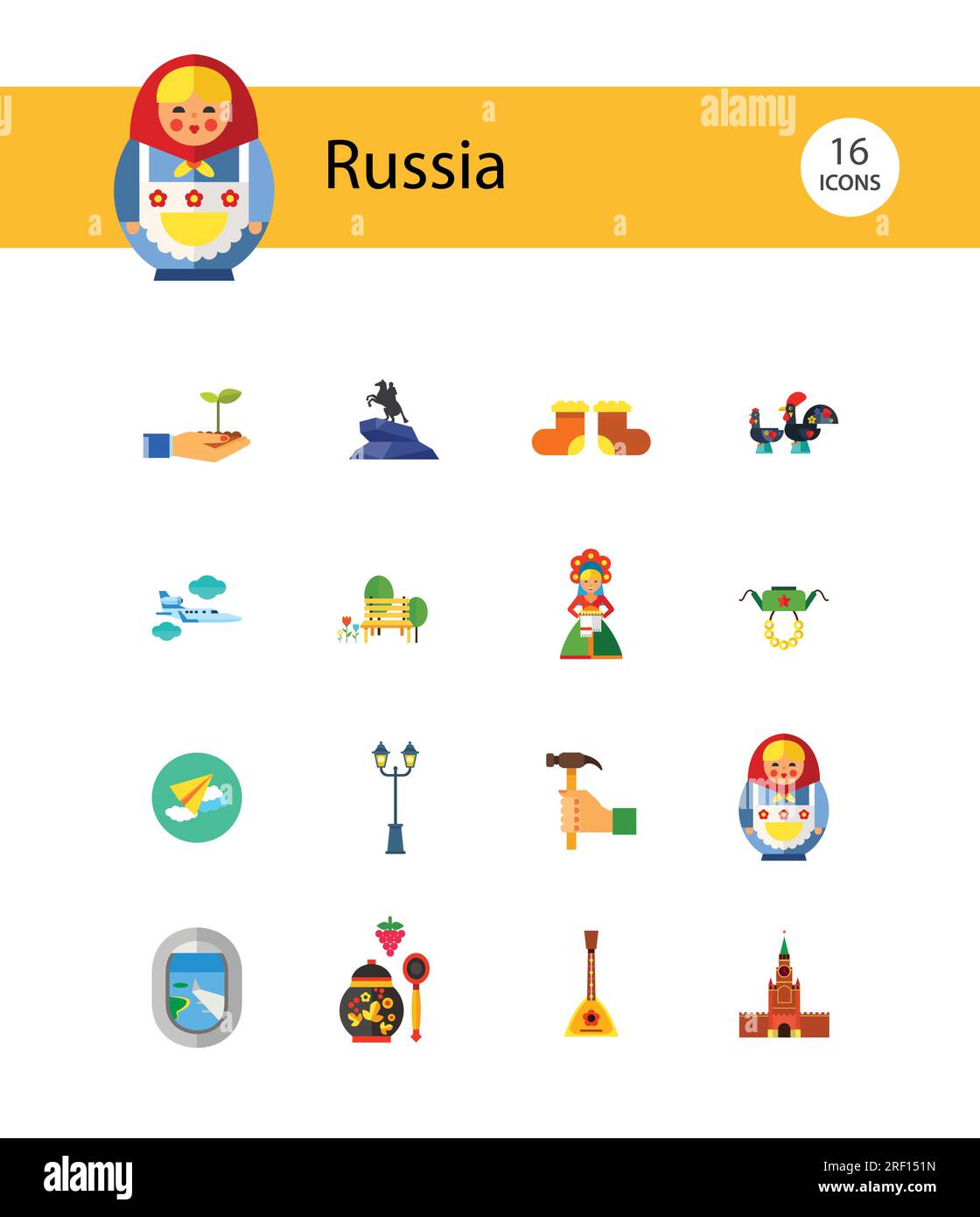 Russia Icon Set Stock Vector Image & Art - Alamy