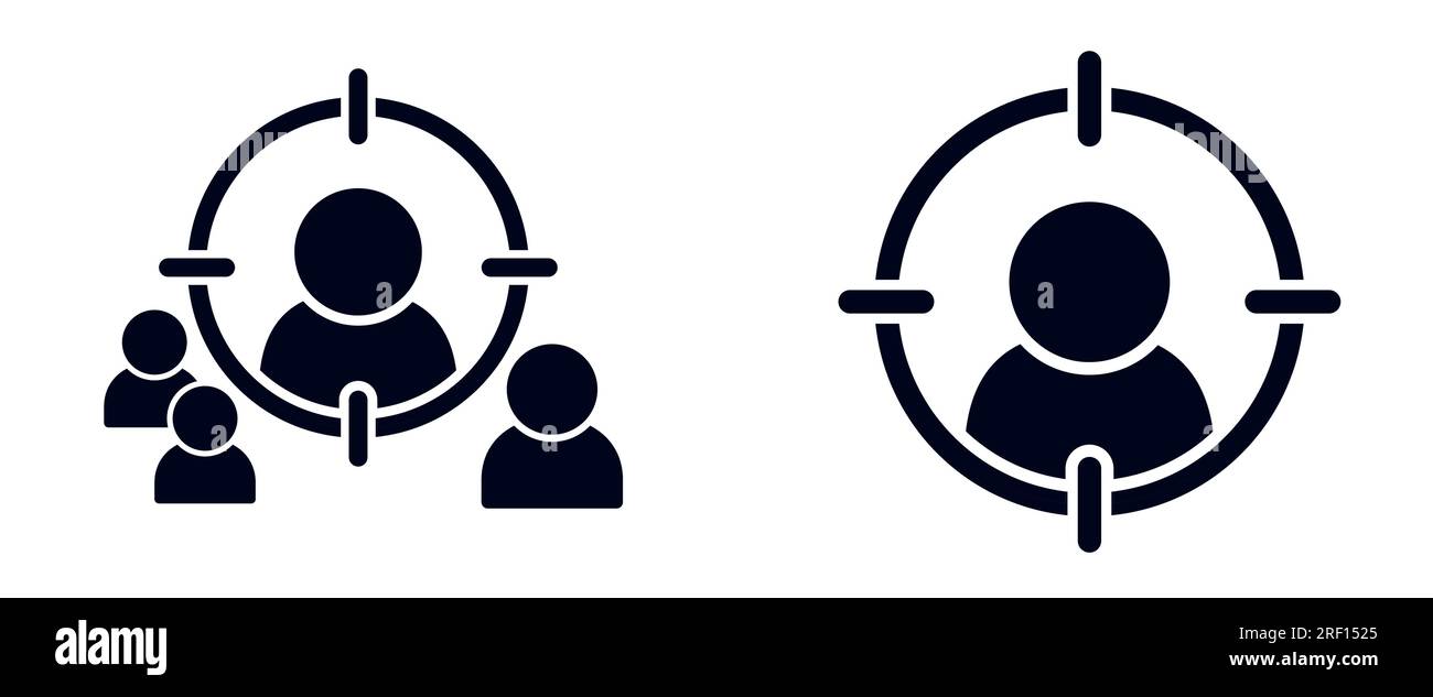 Crosshair and person symbols for searching headhunting targeting and ...