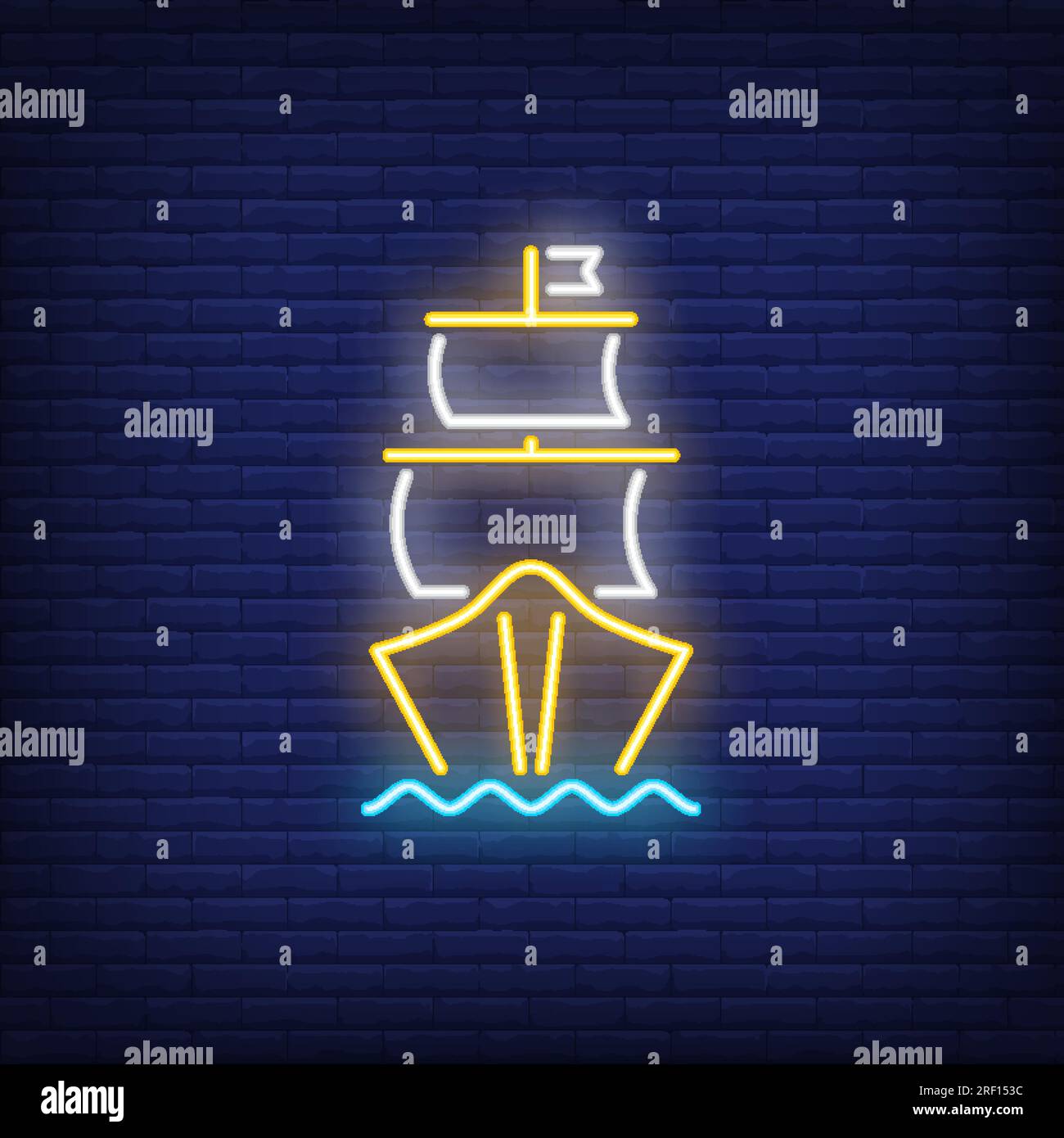 Sailing ship neon sign Stock Vector Image & Art - Alamy