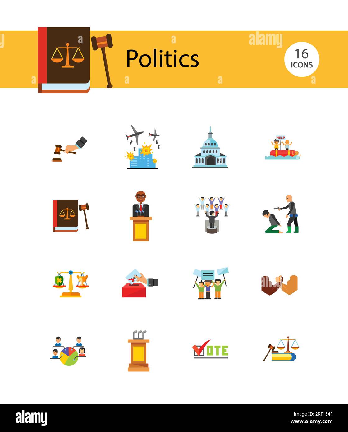 Politics Icon Set Stock Vector Image & Art - Alamy