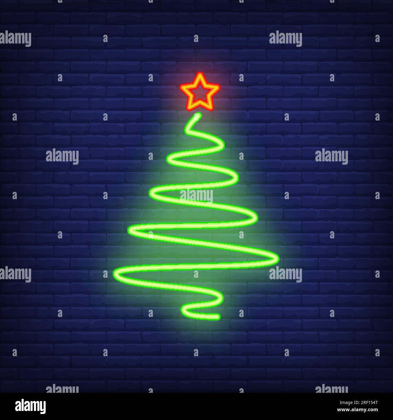 Christmas tree on brick Stock Vector Images - Alamy