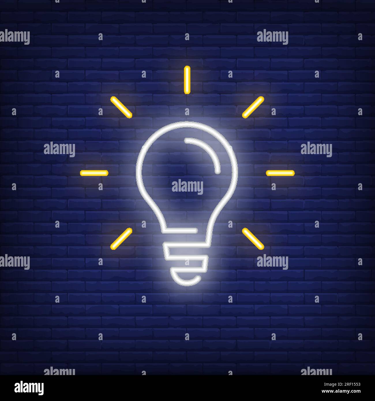 Light bulb neon sign Stock Vector Image & Art - Alamy