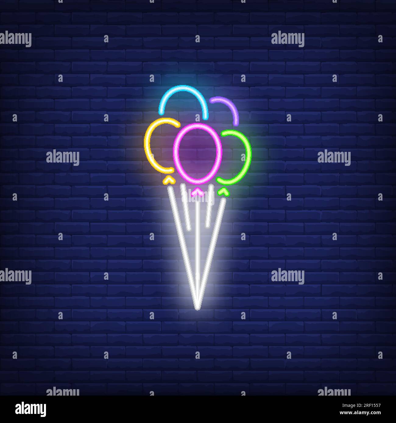 Bunch of bright balloons neon sign Stock Vector Image & Art - Alamy