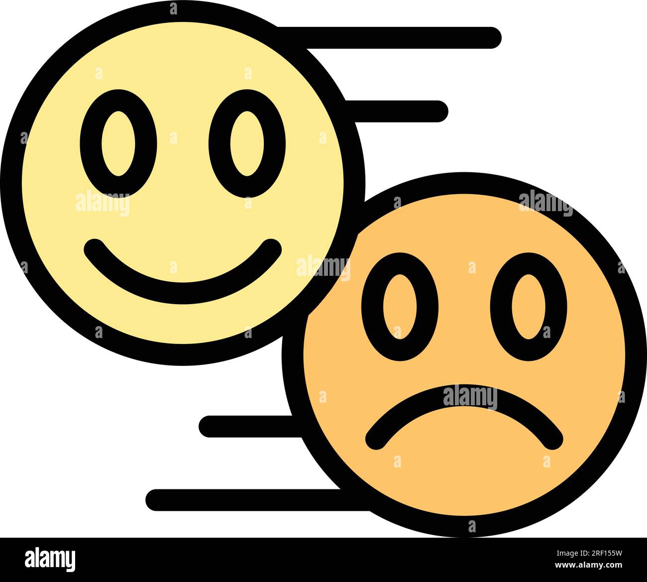 Emoji phone app icon outline vector. Screen element. Media data color ...
