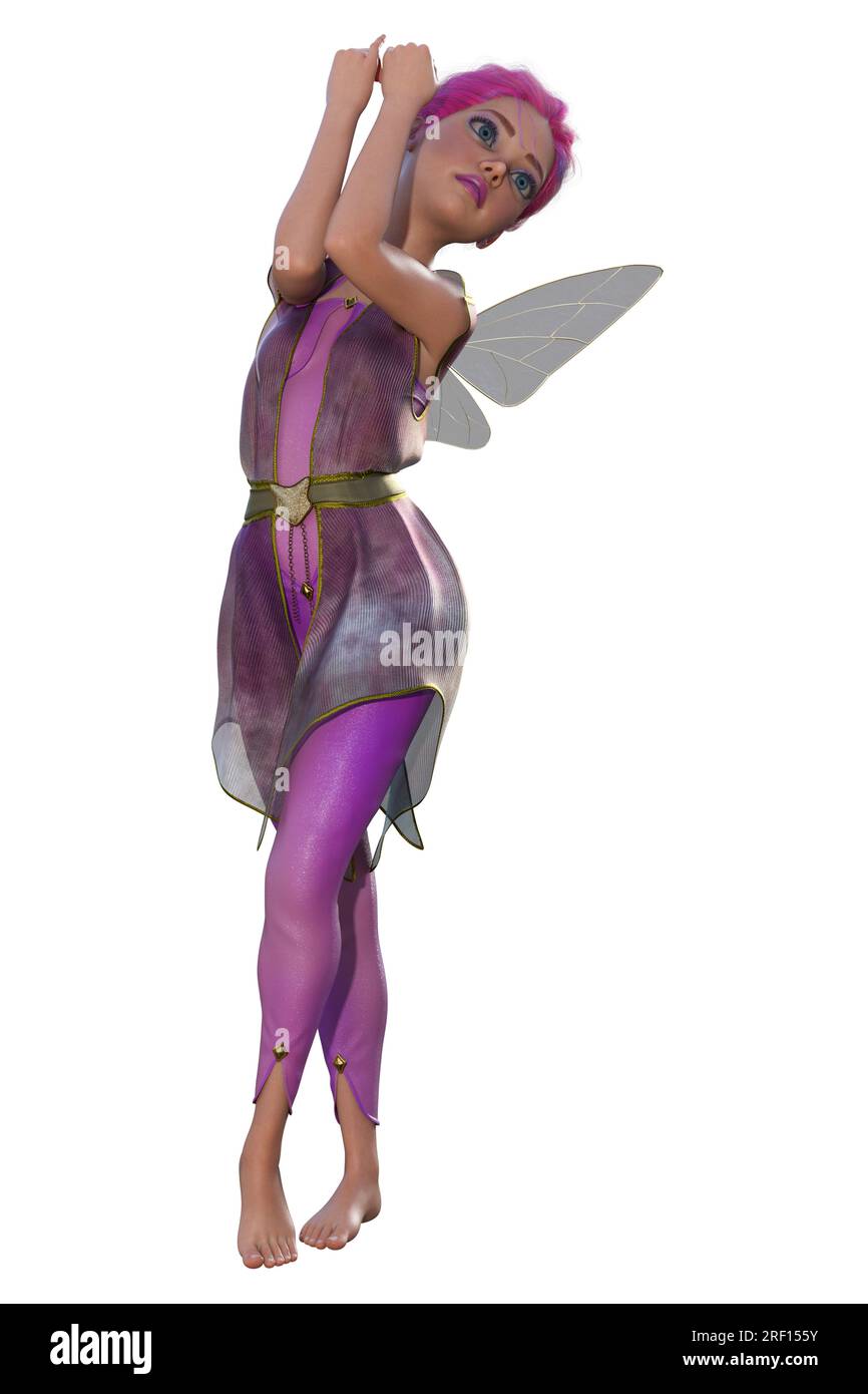 Beautiful Pixie isolated on white, 3d render Stock Photo - Alamy