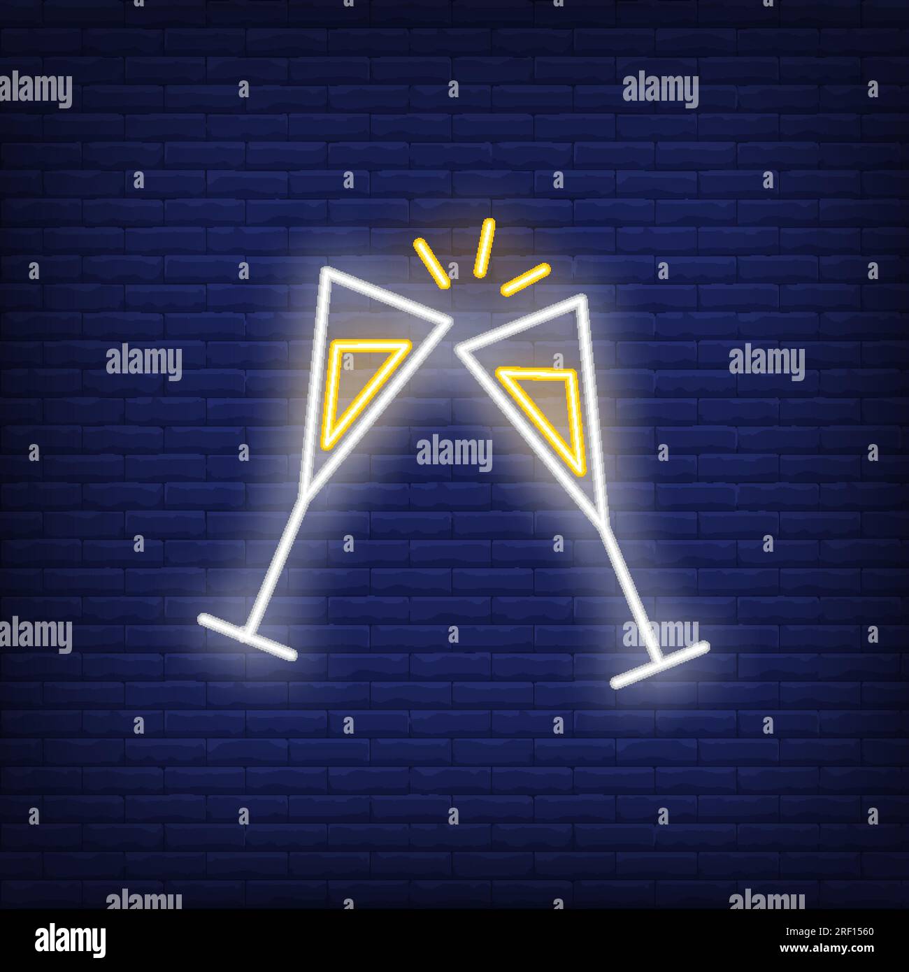 Two wine glasses clinking neon sign Stock Vector Image & Art - Alamy