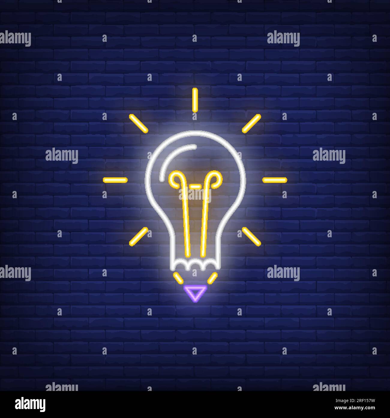 Light bulb with pencil tip neon sign Stock Vector Image & Art - Alamy