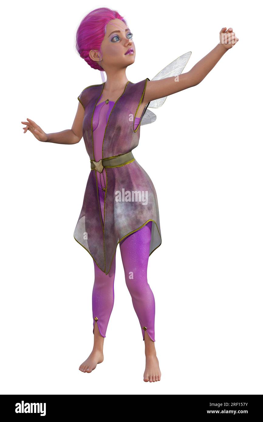 Beautiful Pixie isolated on white, 3d render Stock Photo - Alamy