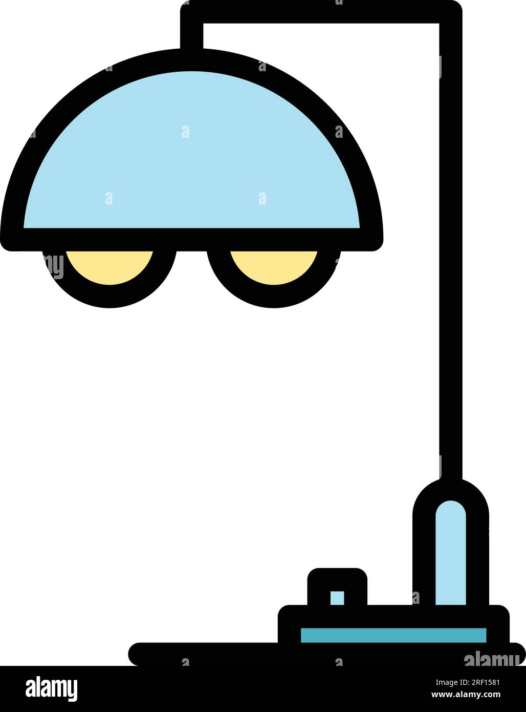 Modern lamp icon outline vector. Floor light. Interior table color flat ...