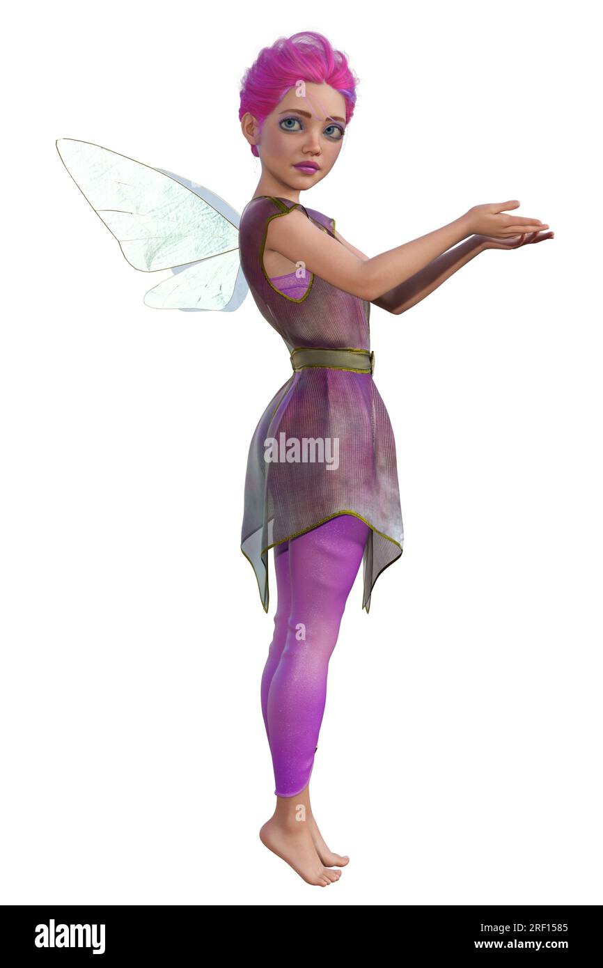 Beautiful Pixie isolated on white, 3d render Stock Photo - Alamy
