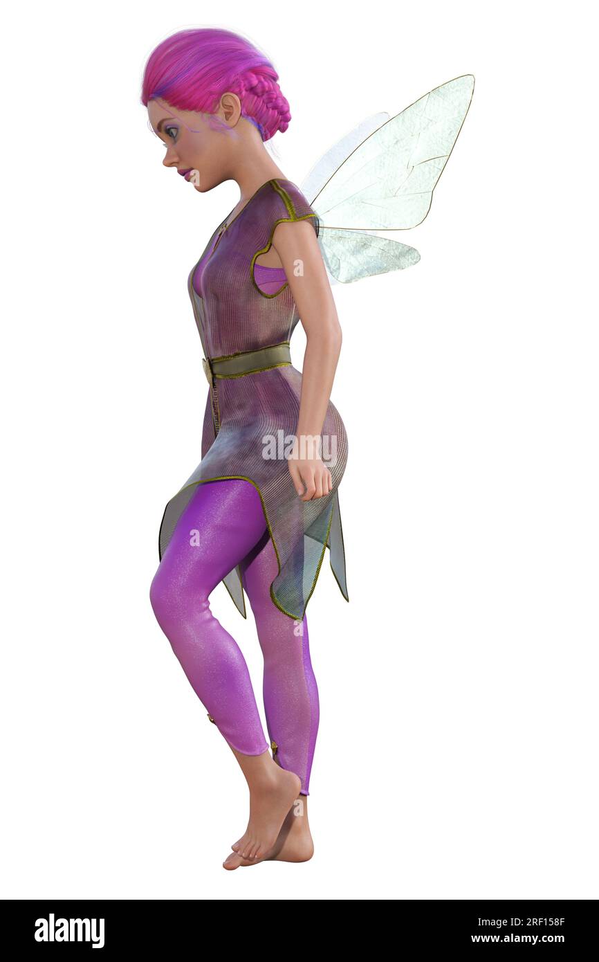 Beautiful Pixie isolated on white, 3d render Stock Photo - Alamy