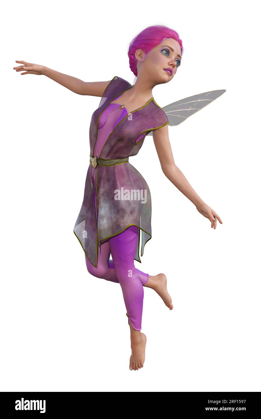 Beautiful Pixie isolated on white, 3d render Stock Photo - Alamy