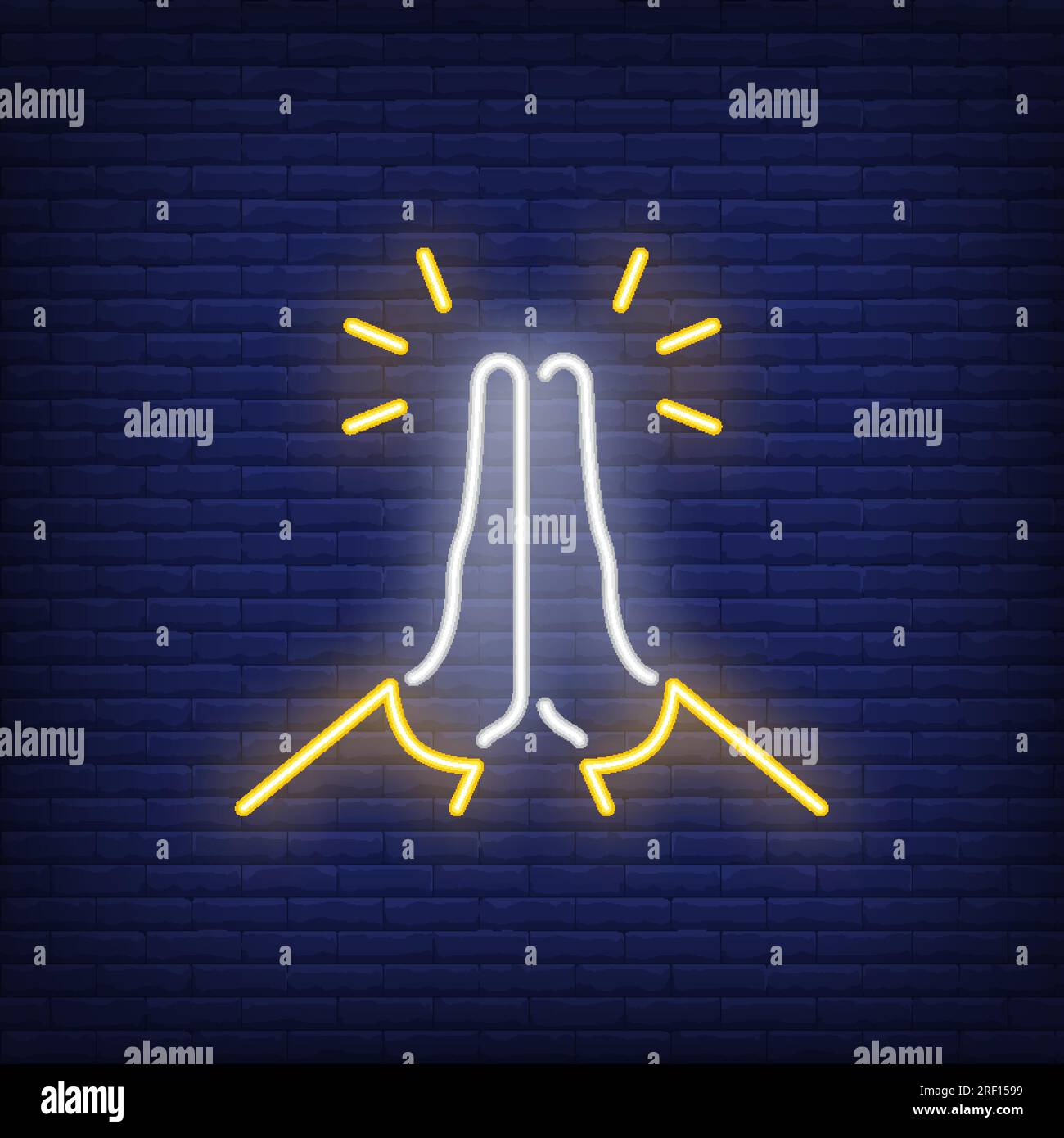 Praying hands neon sign Stock Vector Image & Art - Alamy