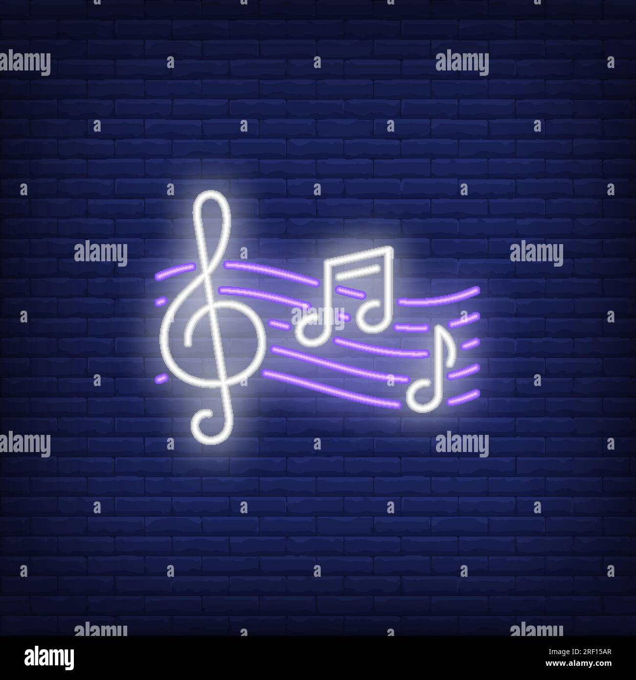 Treble clef and music notes neon sign Stock Vector Image & Art - Alamy