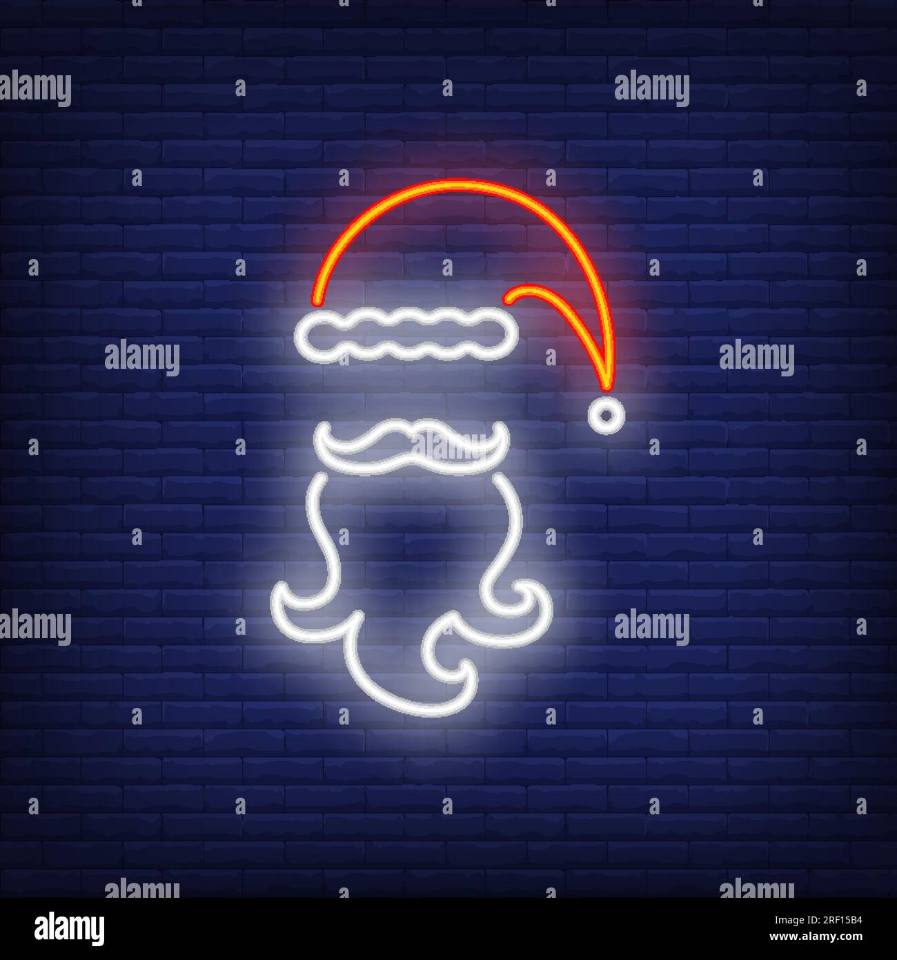 Santa Claus beard and c ap neon sign Stock Vector Image & Art - Alamy