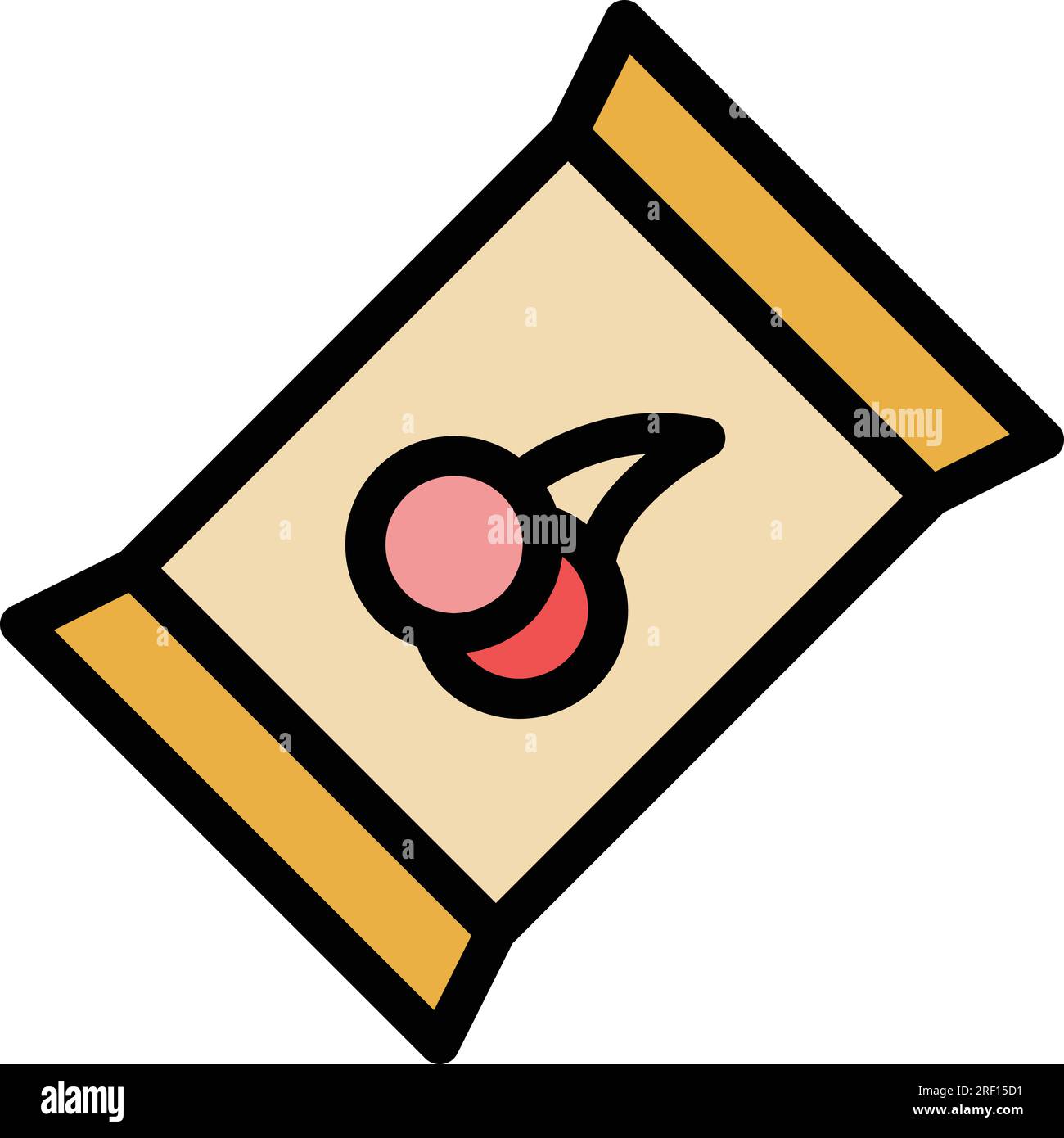 Snack package icon outline vector. Candy chip. Food bag color flat ...