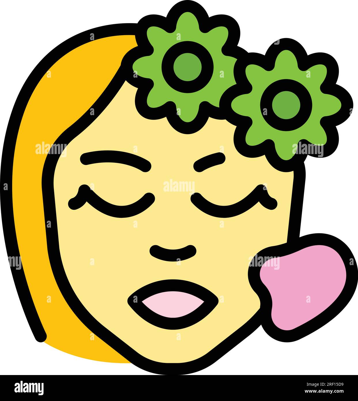 Facial massage icon outline vector. Woman skin. Spa care color flat ...