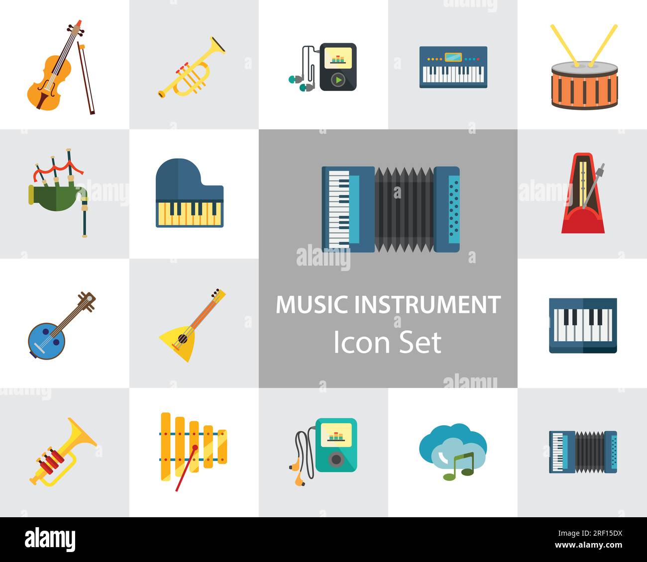 Music Instrument Icon Set Stock Vector Image & Art - Alamy