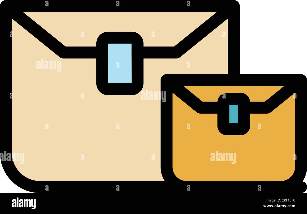 Food bag icon outline vector. Snack pack. Packet box color flat Stock ...