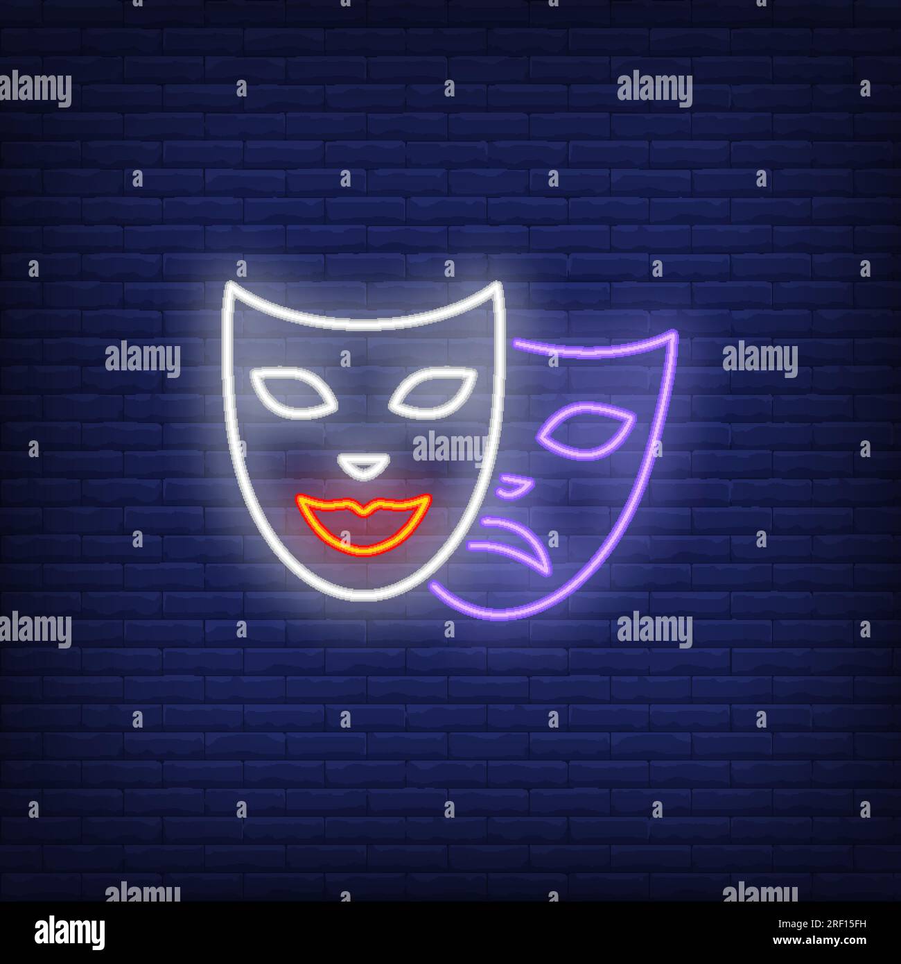 Comedy and tragedy theatrical masks neon sign Stock Vector Image & Art ...
