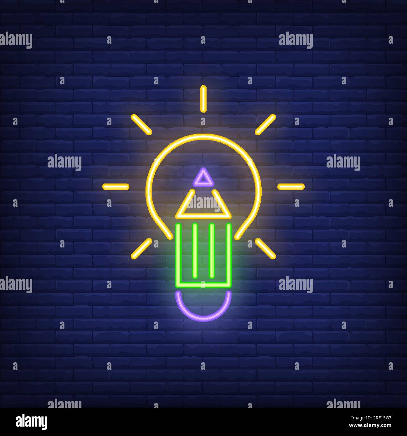 Light bulb with pencil neon sign Stock Vector Image & Art - Alamy