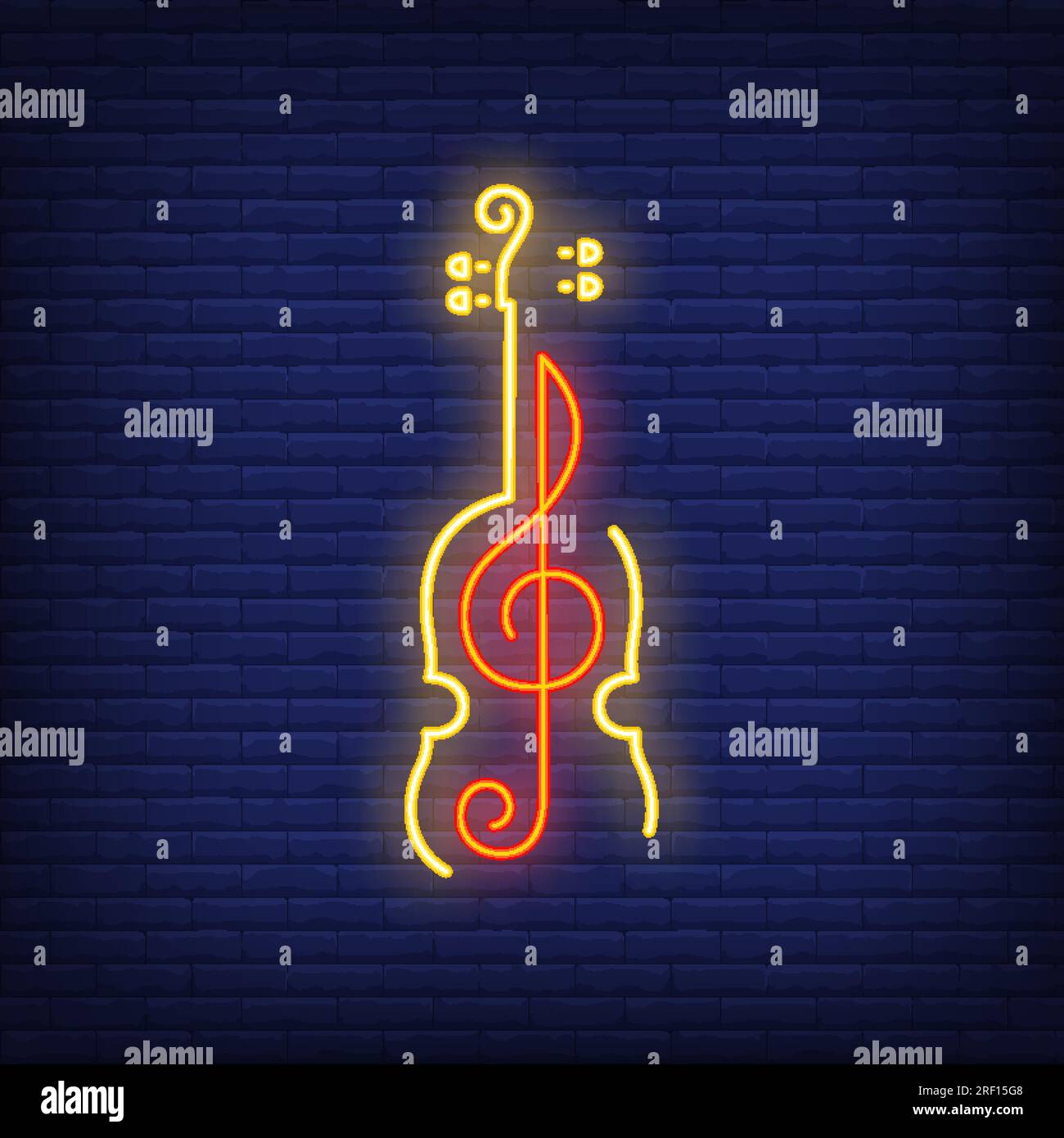 Violin and treble clef neon sign Stock Vector Image & Art - Alamy
