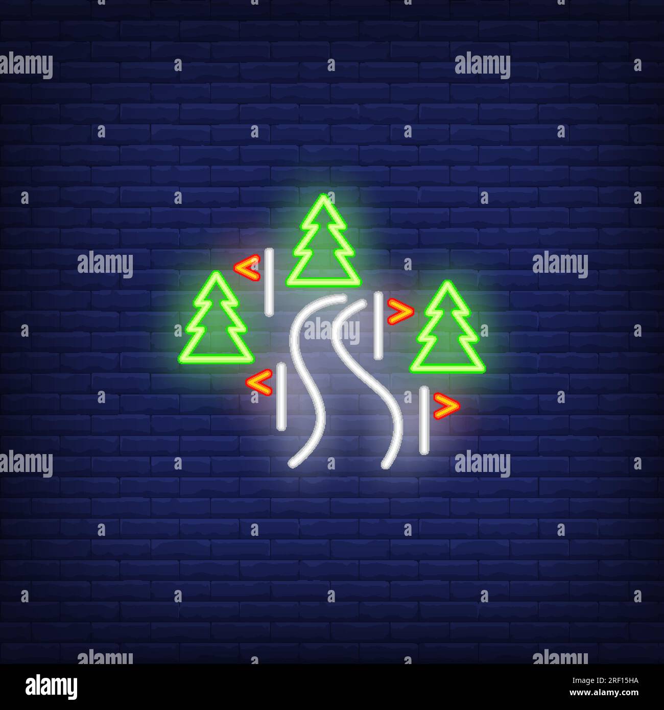 Track in forest neon sign Stock Vector Image & Art - Alamy