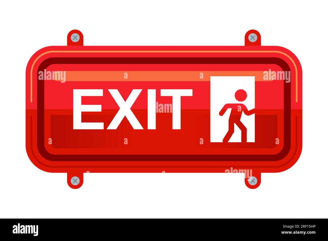 red exit sign. fire safety. flat vector illustration Stock Vector Image ...