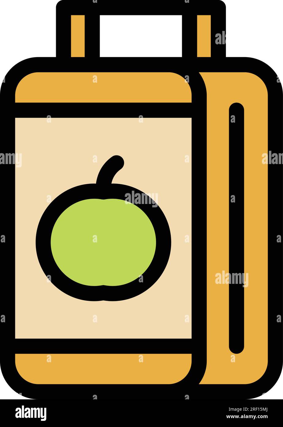 Fruit box icon outline vector. Snack pack. Food bag color flat Stock ...
