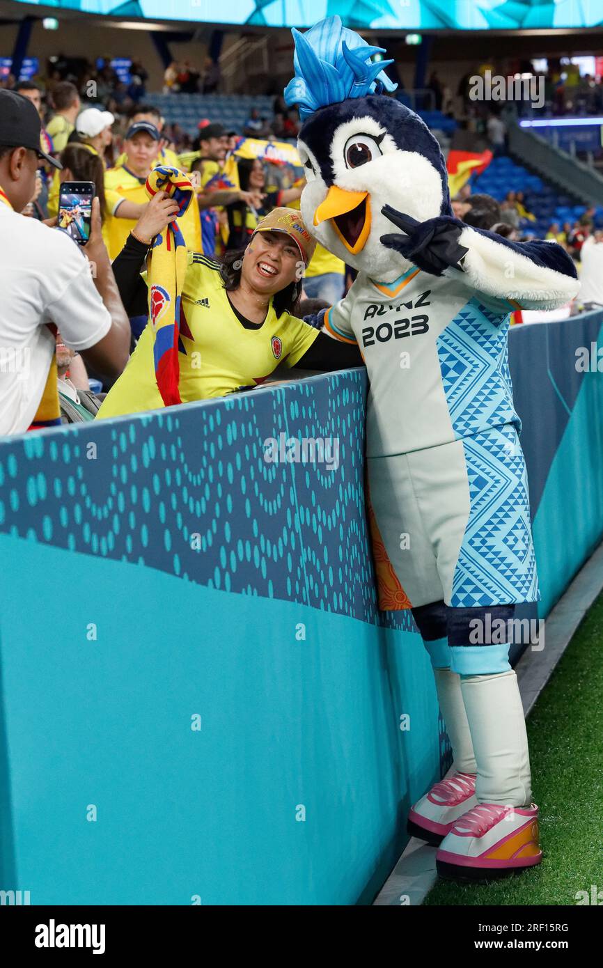 Sydney, Australia. 30th July, 2023. A Colombian fan takes a selfie with ...