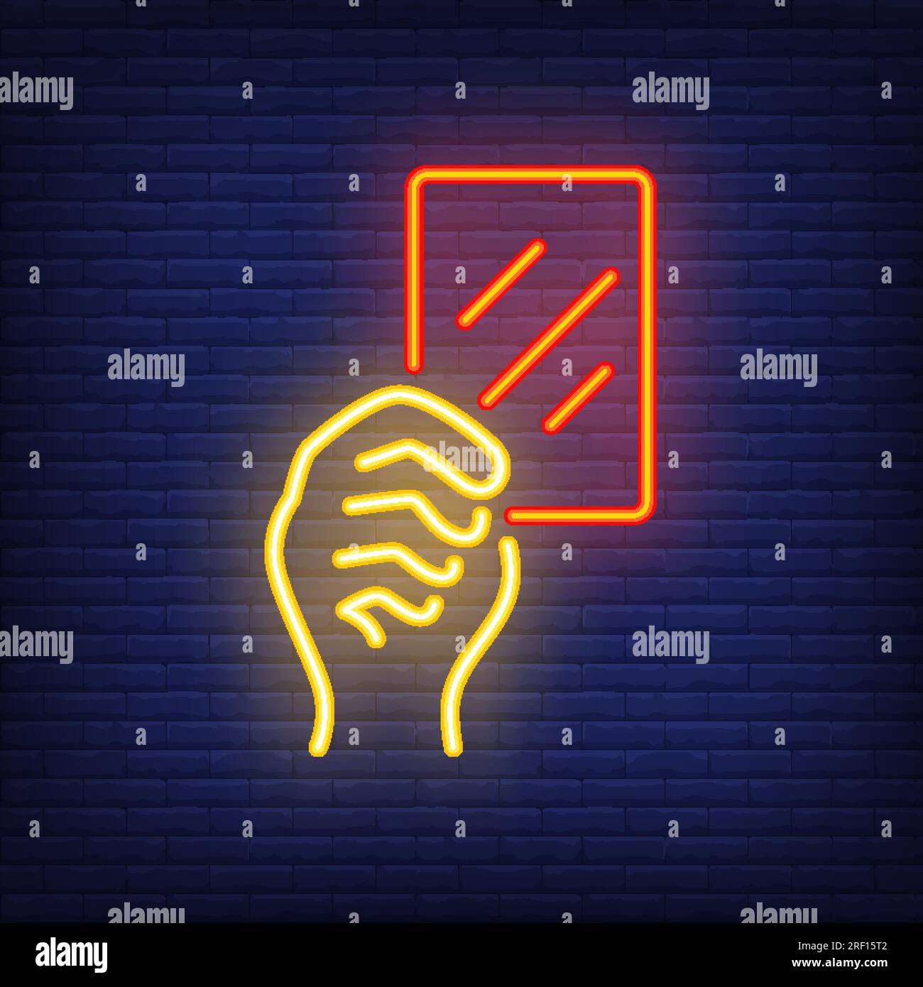 Referee holding red card neon sign Stock Vector Image & Art - Alamy