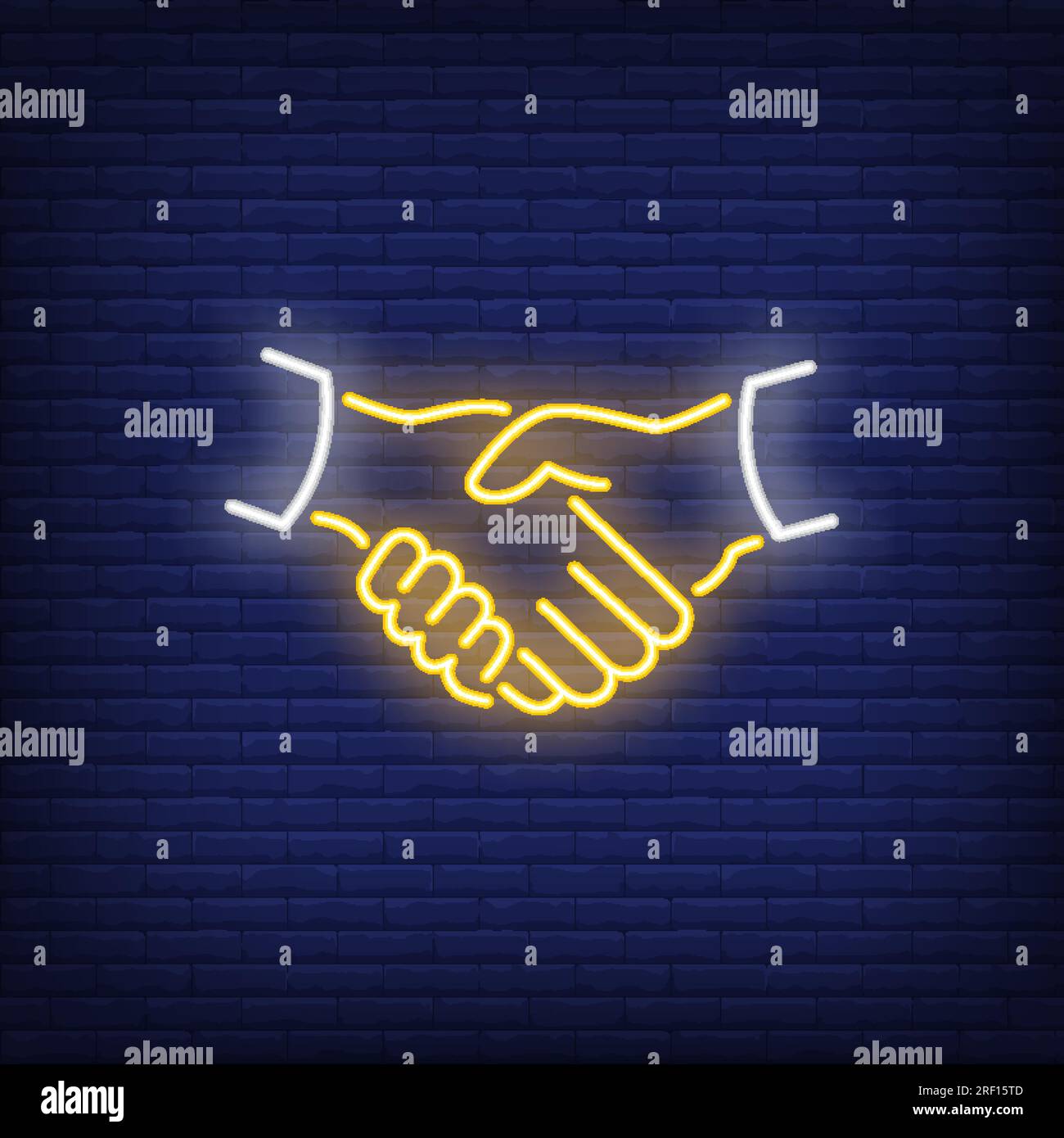 Handshake neon sign Stock Vector Image & Art - Alamy