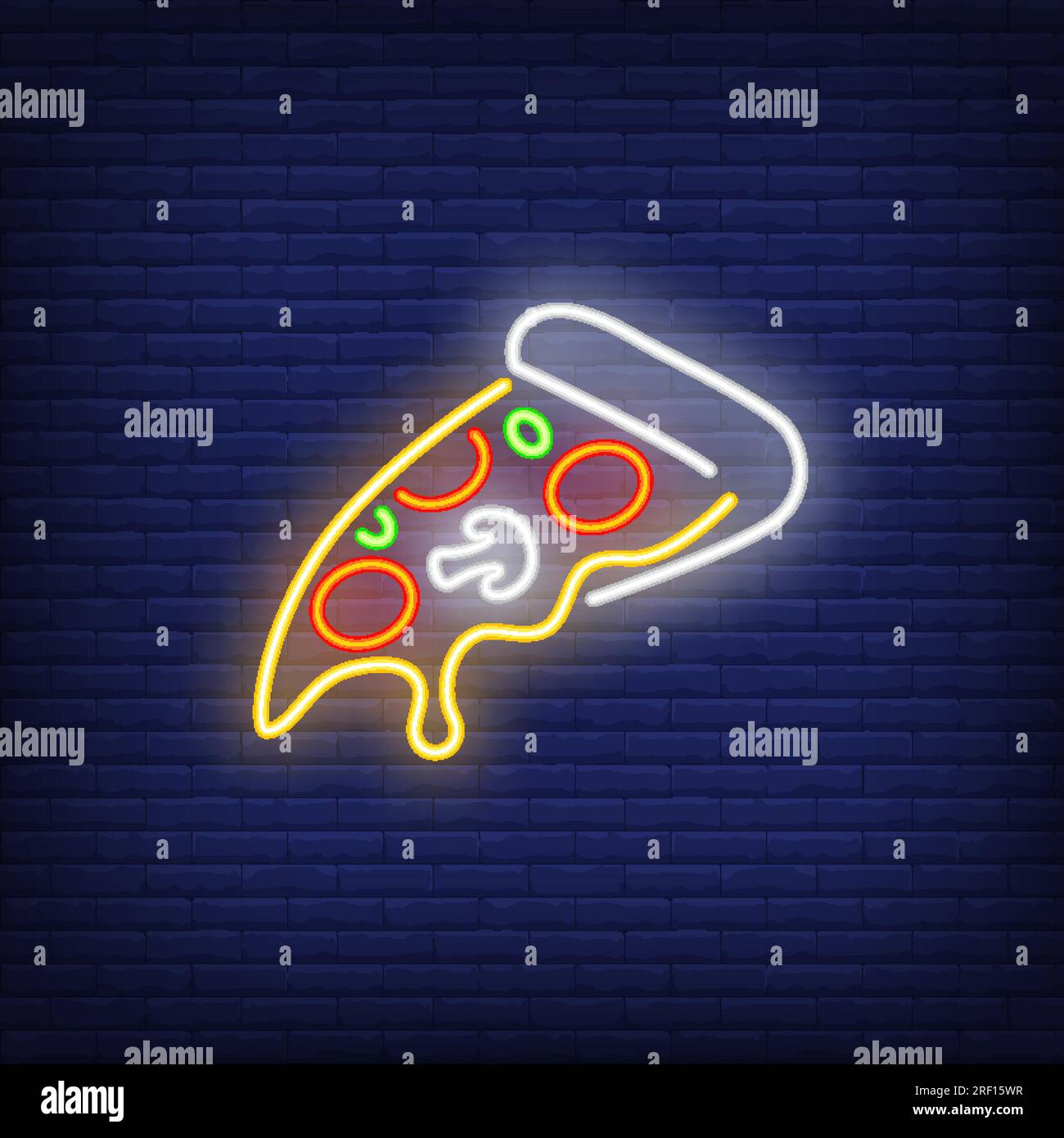 Slice of pizza neon sign Stock Vector Image & Art - Alamy