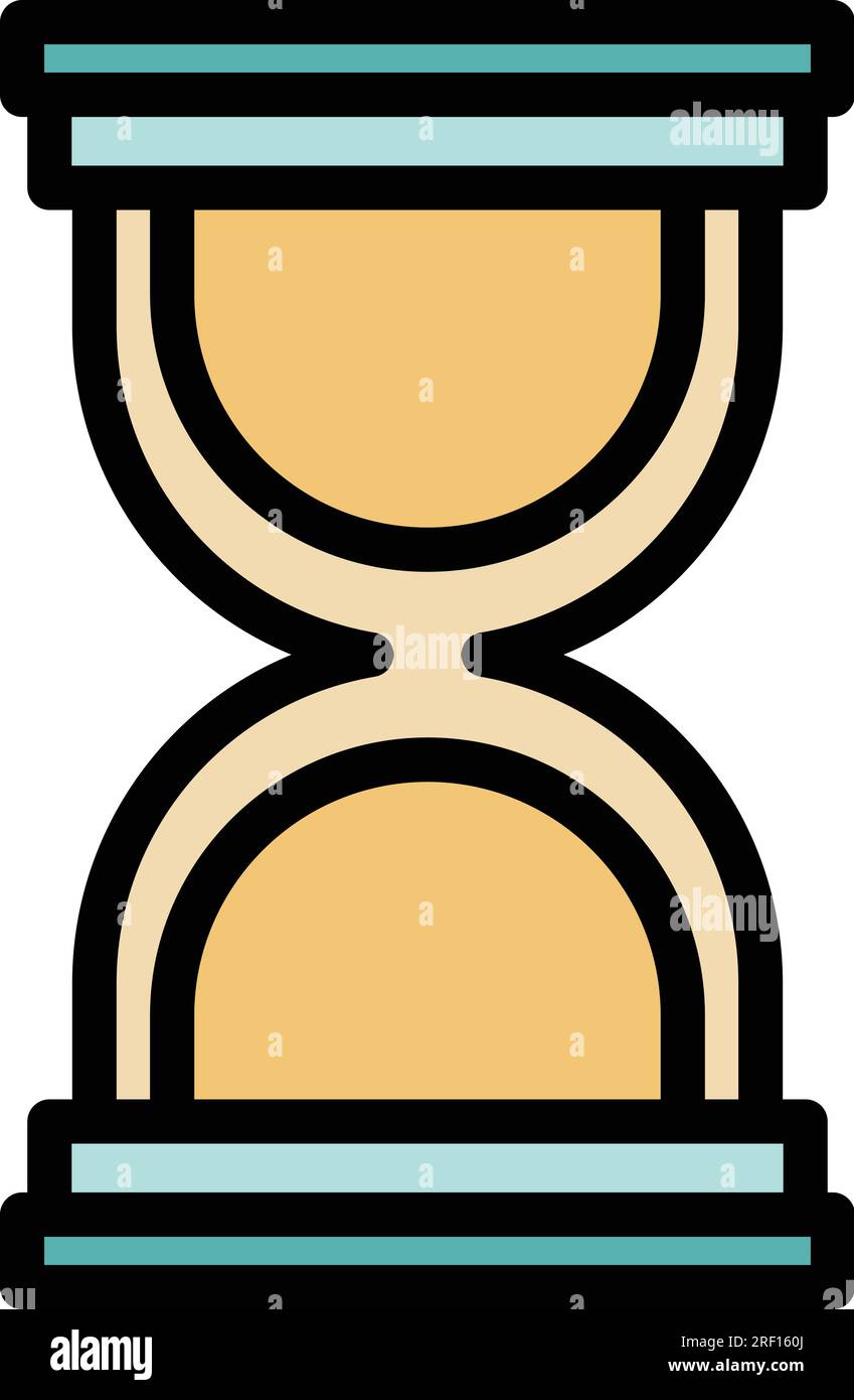 Hourglass Time Icon Outline Vector Clock Map Local Timezone Color