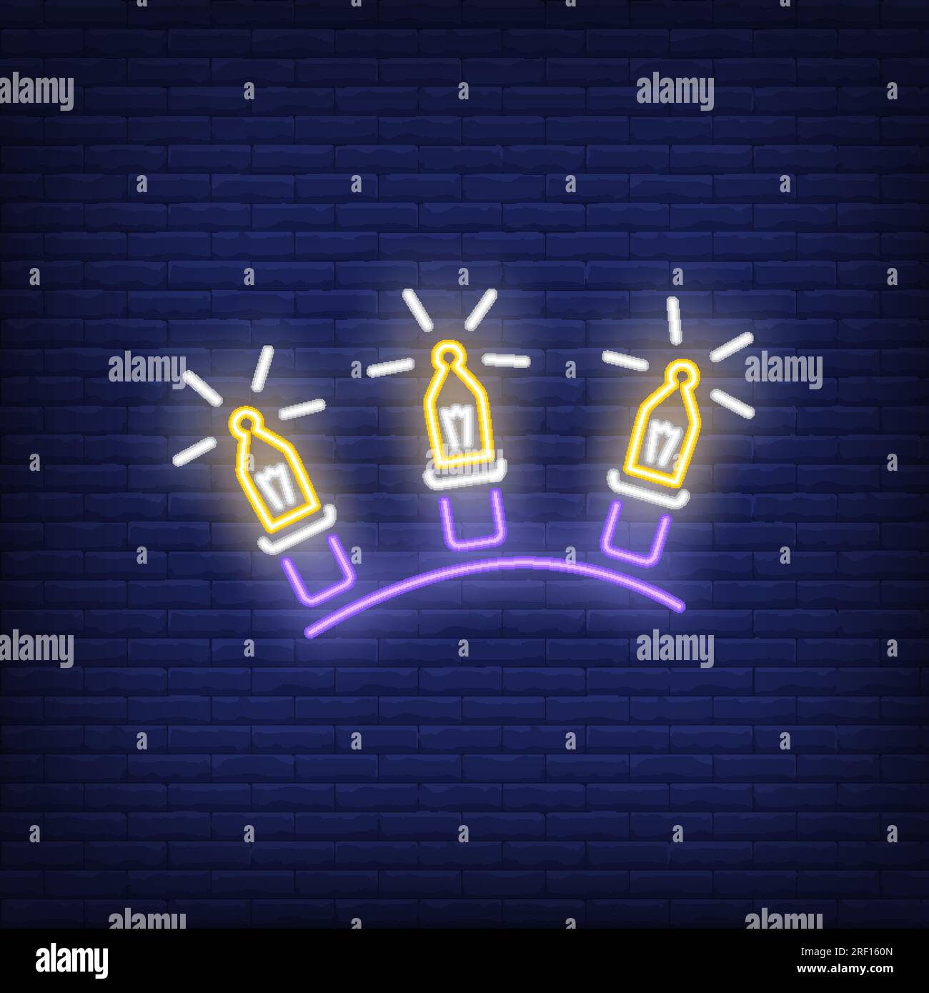 Three garland lights neon sign Stock Vector Image & Art - Alamy